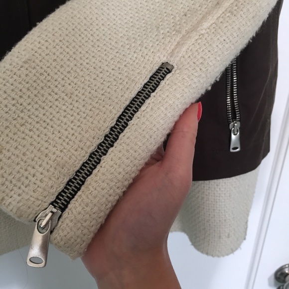 Zara | Jackets & Coats | Zara Cream And Cargo Coat | Poshmark